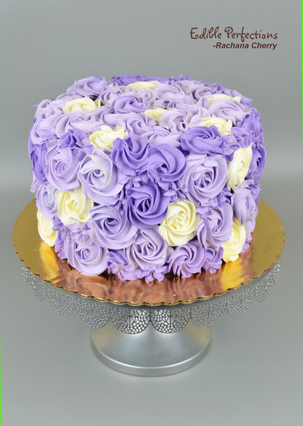 Purple Rosette Cake Edible Perfections